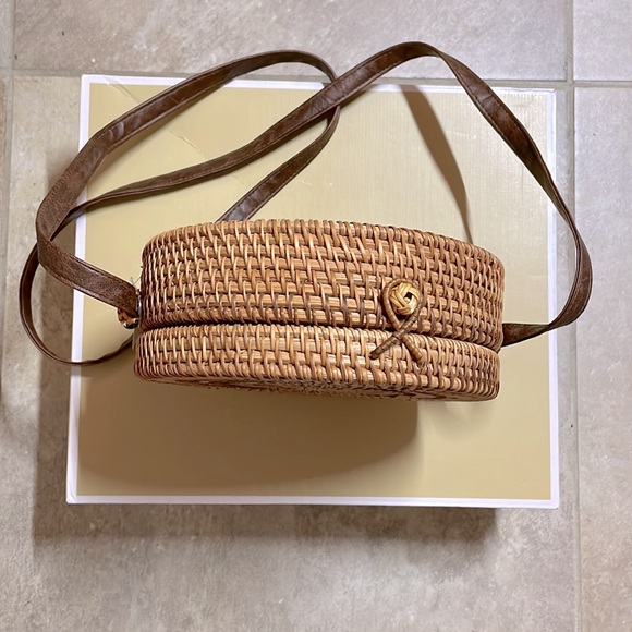 Bags | Handwoven Round Rattan Bag | Poshmark